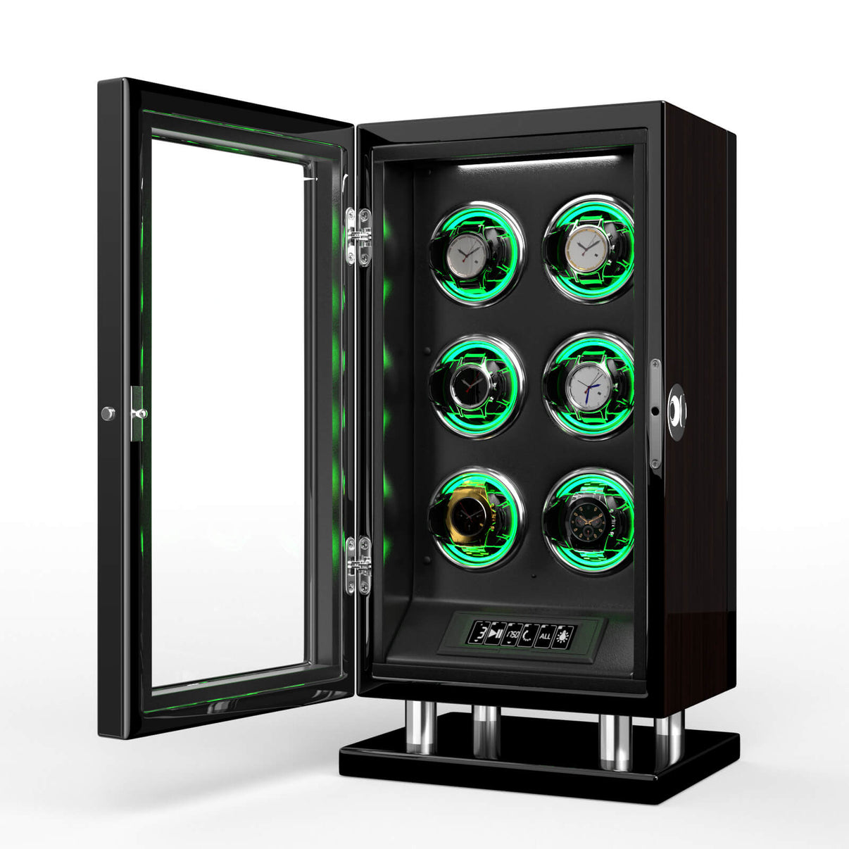 Special Edition- 6 Watch Winder with Upgraded Fingerprint Entry RGB Li ...