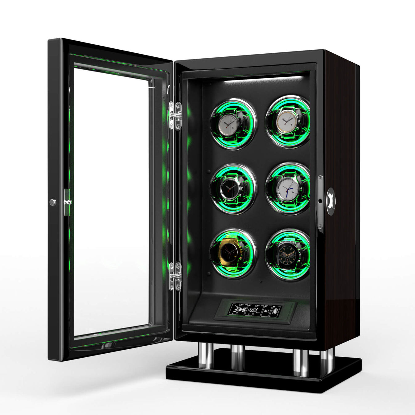 Special Edition- 6 Watch Winder with Upgraded Fingerprint Entry RGB Li ...
