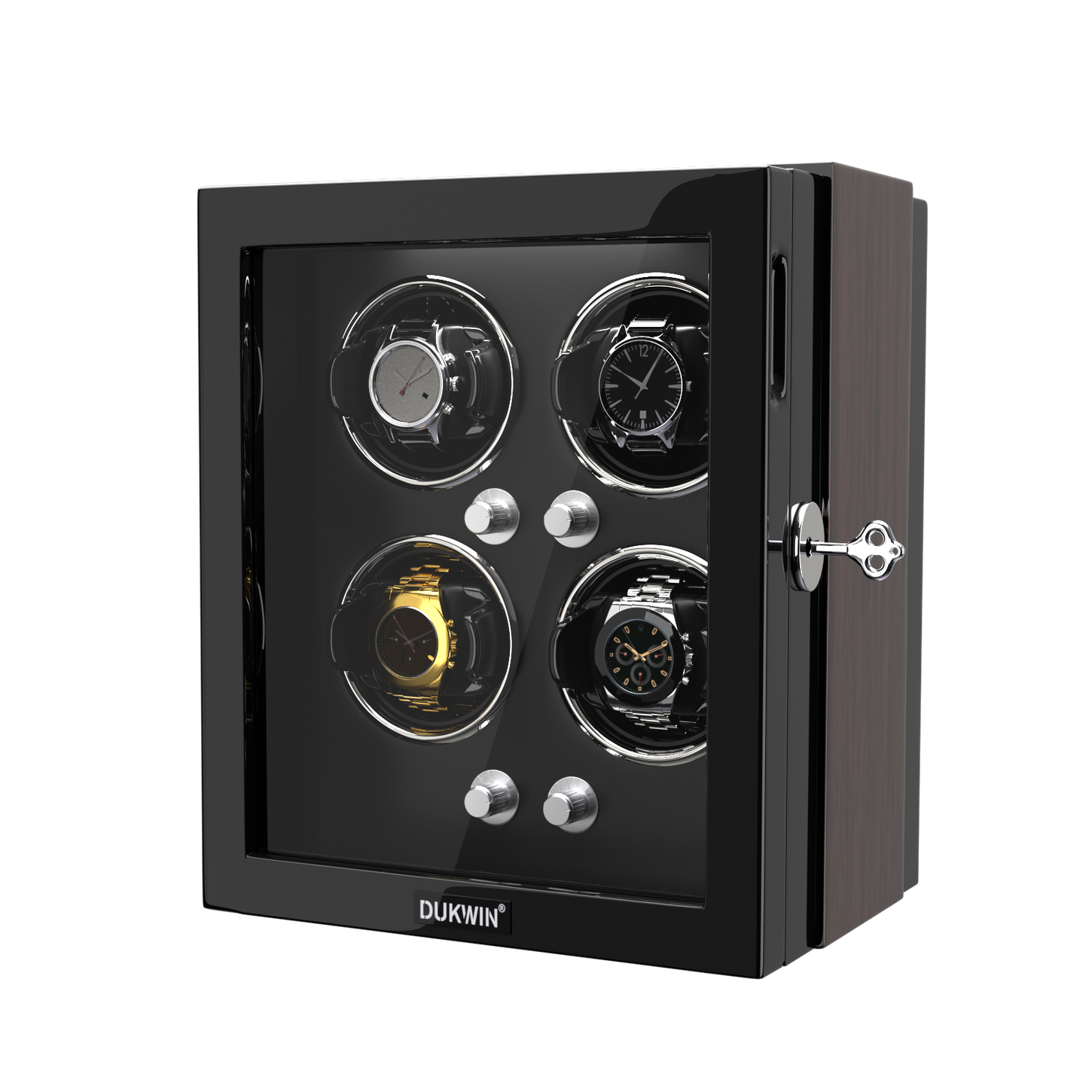 4 Watch Winder, Quad Watch Winder with Fingerprint & Key Lock – DUKWIN