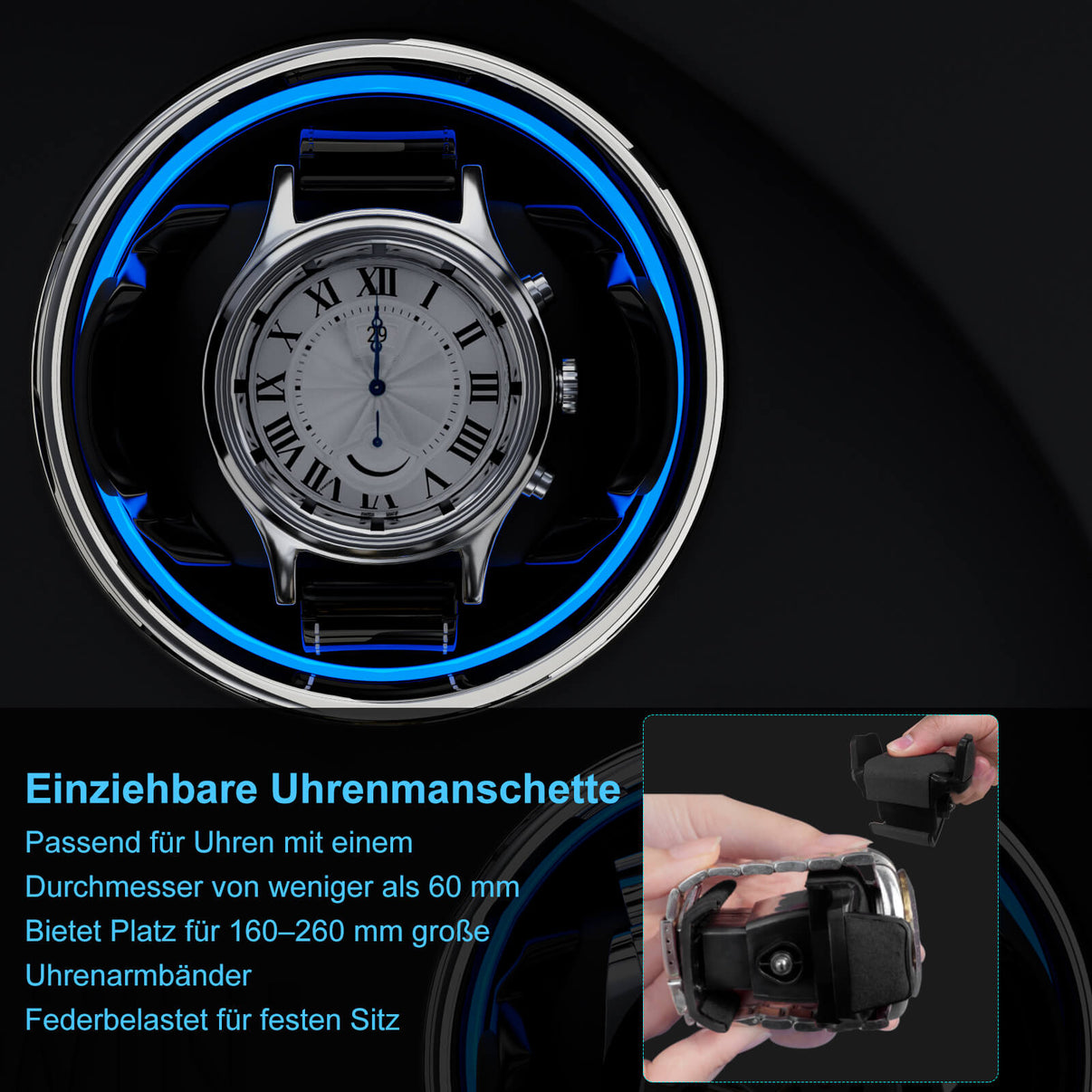 VIRTUOSO – Premium 6 Watch Winder with Fingerprint Lock & Extra Storag ...