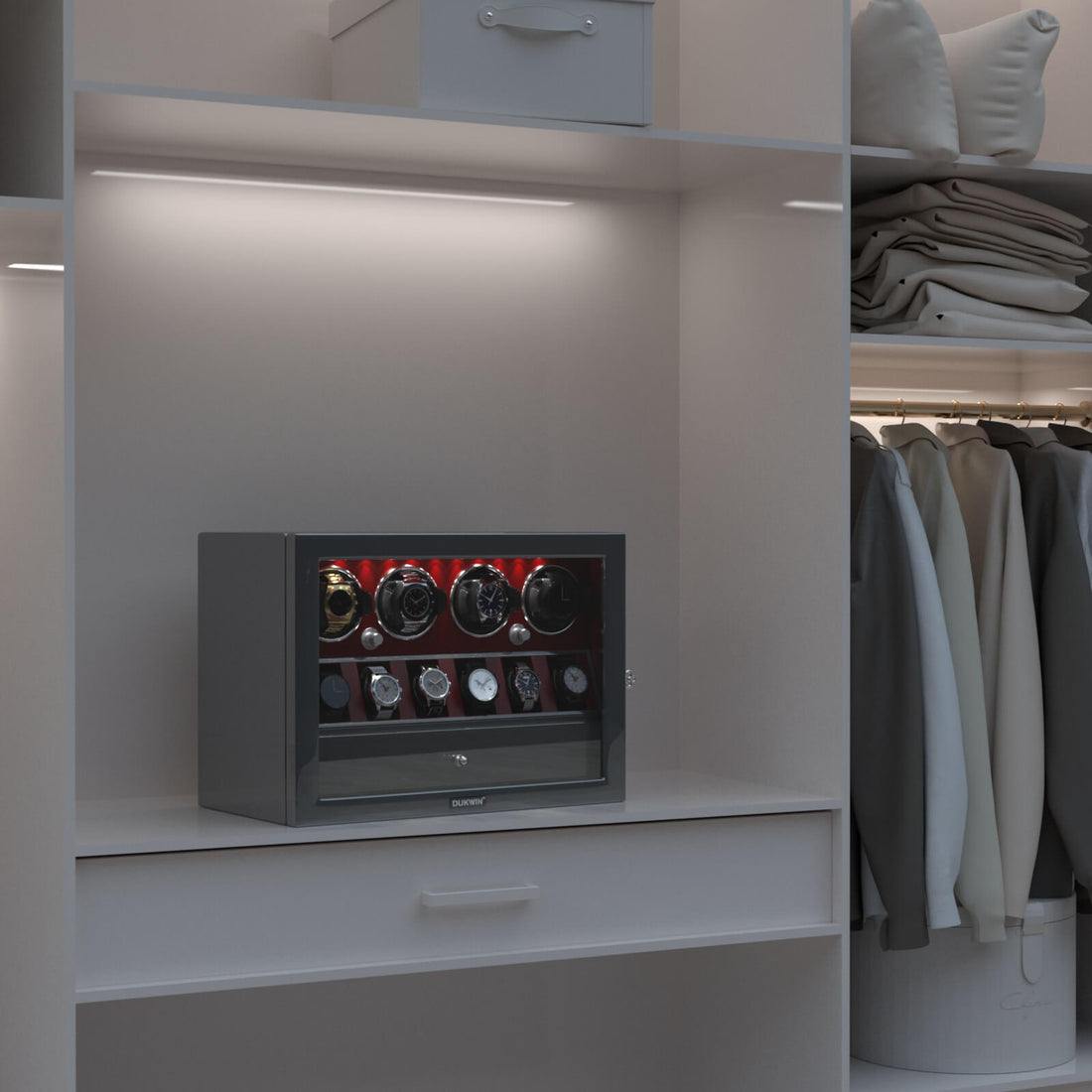 4 Watch Winders for Automatic Watches with 6 Watches Display Organizer ...