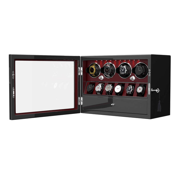 4 Watch Winders for Automatic Watches with 6 Watches Display Organizer ...