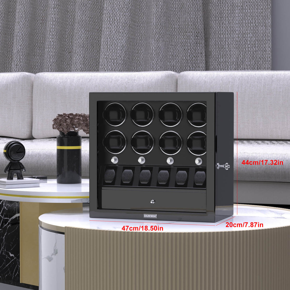 8 Watch Winders with Extra 6 Watch Display Storage and Jewelry Drawer ...