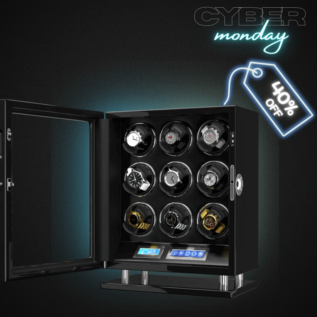 9 Watch Winder Fingerprint Switch Ultra Quiet Motors Large Watch Autom ...