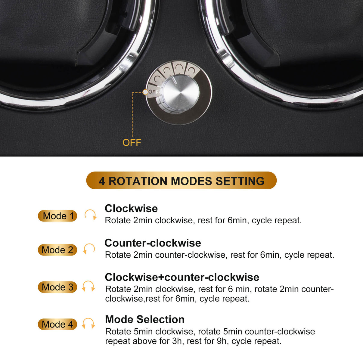 4 Watch Winders for Automatic Watches with 6 Watches Display Organizer ...