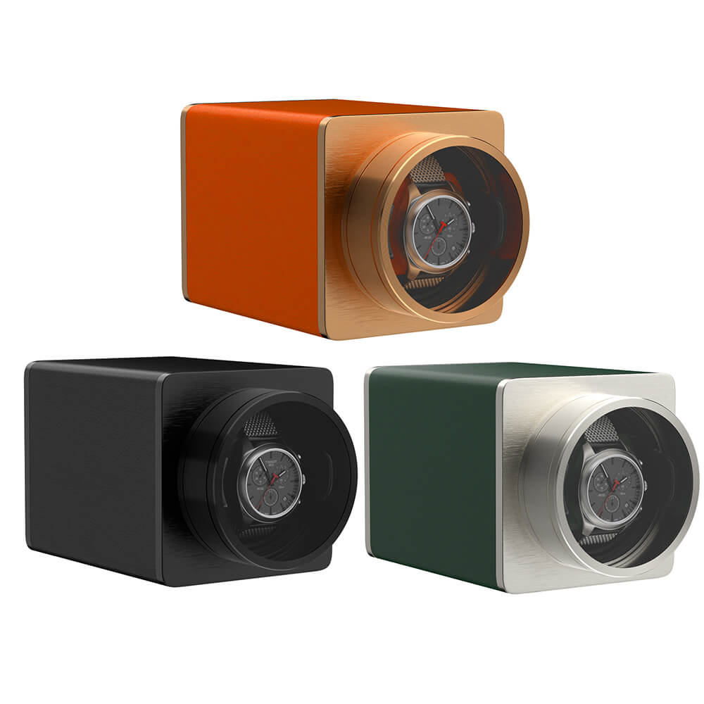 Travel Single Watch Winder Stackable Vegan Leather with Quiet Japanese ...